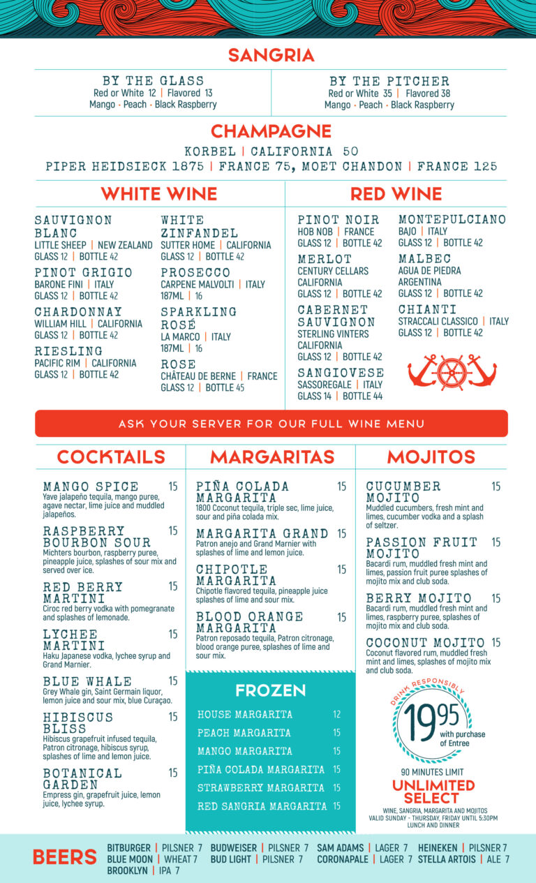 Lunch Menu - Blue Restaraunt