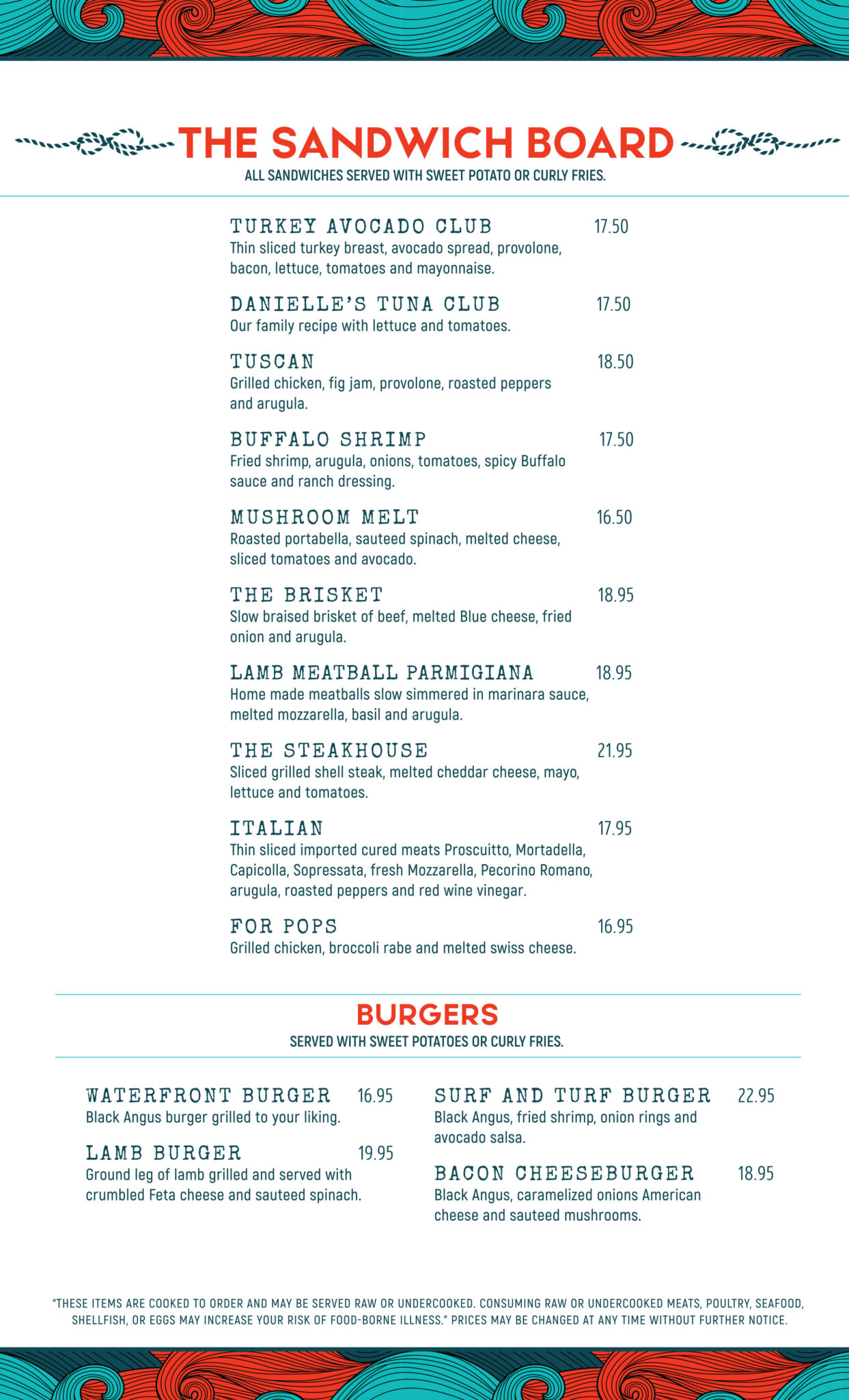 Lunch Menu - Blue Restaraunt