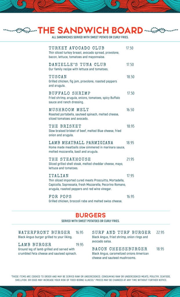 Lunch Menu - Blue Restaraunt